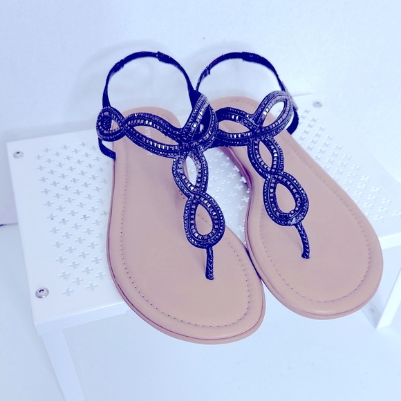 Centro Point | Shoes | Centro Point Black Sandals Women Rhinestones ...